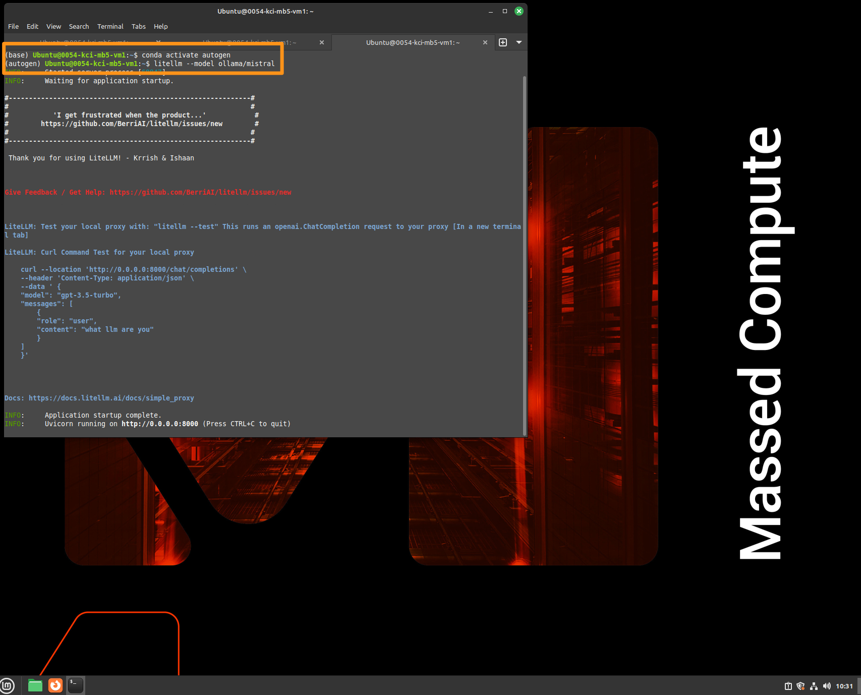 AutoGen with Ollama/LiteLLM - Setup on Linux VM - Massed Compute