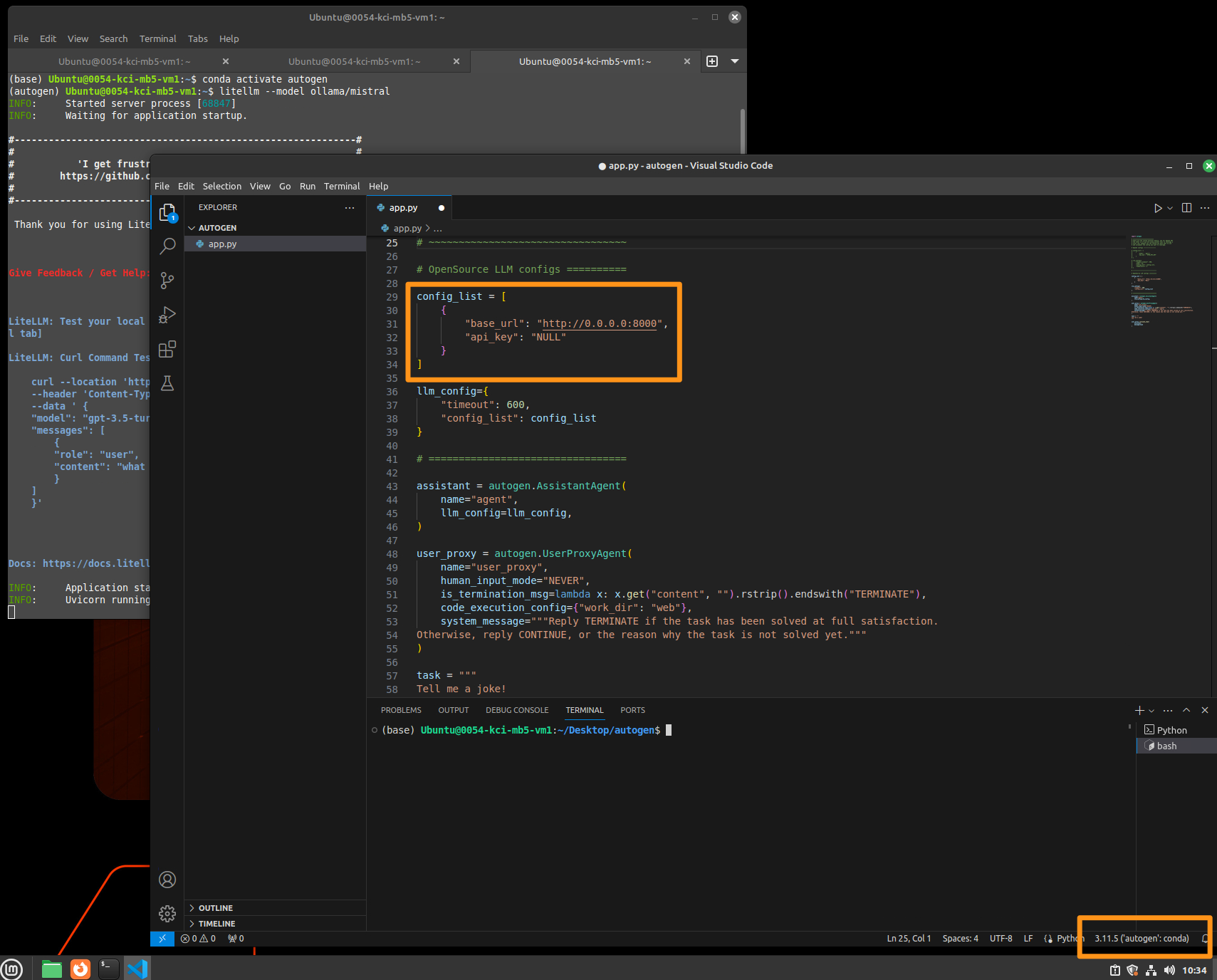 AutoGen with Ollama/LiteLLM - Setup on Linux VM - Massed Compute
